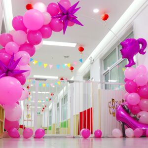 Pink Girl Balloons for Birthday Party Decoration Girl Theme Pink Dreamnhouse Pink Fuchsia Latex Balloons High-heeled Balloon Exploding Star Balloon Balloons (Balloons Suit)