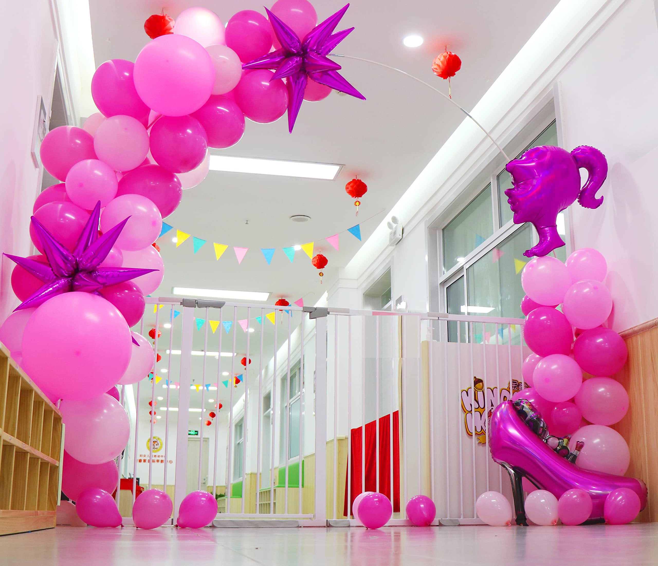 Pink Girl Balloons for Birthday Party Decoration Girl Theme Pink Dreamnhouse Pink Fuchsia Latex Balloons High-heeled Balloon Exploding Star Balloon Balloons (Balloons Suit)