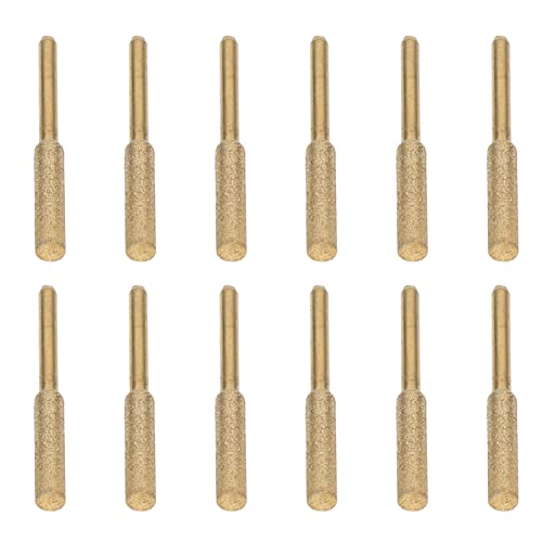 12 Pcs 4.8mm Grinding Head Sharpening Burr Wear Resistant Emery Grinding Stone 3mm Shank for Chainsaw