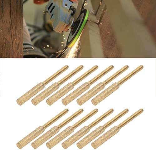 12 Pcs 4.8mm Grinding Head Sharpening Burr Wear Resistant Emery Grinding Stone 3mm Shank for Chainsaw