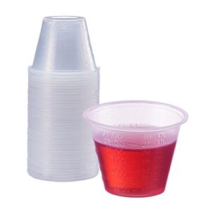 [100 count - 1 oz.] plastic disposable medicine measuring cup for liquid medicine, epoxy, & pills