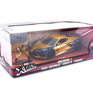 Jada Toys Marvel Wolverine X-Men 1:24 2020 Chevy Corvette Die-Cast Car with 2.75" Wolverine Figure