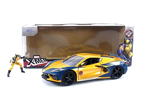 Jada Toys Marvel Wolverine X-Men 1:24 2020 Chevy Corvette Die-Cast Car with 2.75" Wolverine Figure