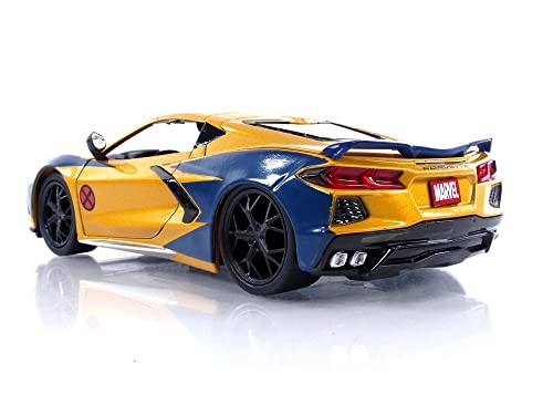 Jada Toys Marvel Wolverine X-Men 1:24 2020 Chevy Corvette Die-Cast Car with 2.75" Wolverine Figure