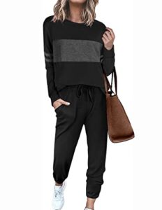 ekouaer jogging suits for women,women's tracksuit crewneck pajama sets lounge sets two piece casual outfits sweatsuits sets