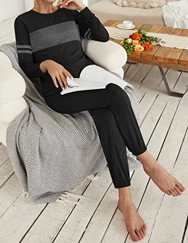 Ekouaer Jogging Suits for Women,Women's Tracksuit Crewneck Pajama Sets Lounge Sets Two Piece Casual Outfits Sweatsuits sets