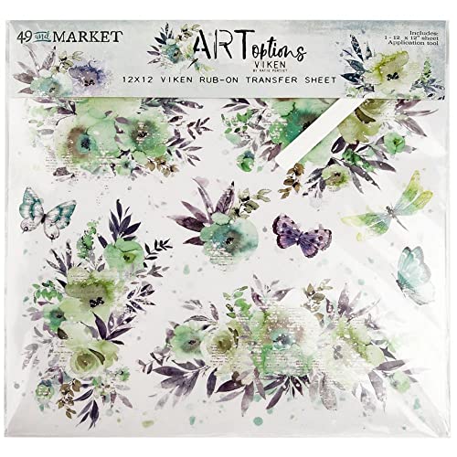 49 AND MARKET Art VIKEN RUB-ON 12X12 1/PK, White