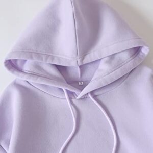 SOLY HUX Women's Casual Hoodies Sweatshirts Long Sleeve Basic Pullover Tops Winter Clothes 2023 Lilac Purple M