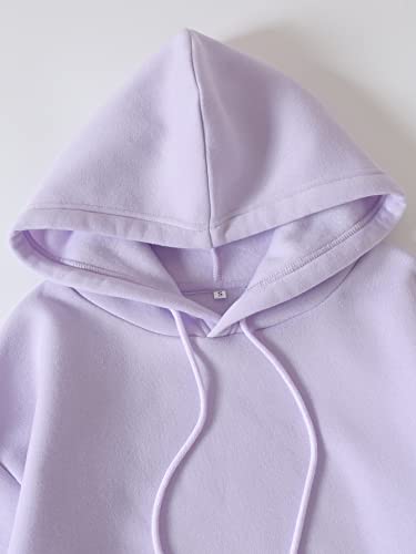 SOLY HUX Women's Casual Hoodies Sweatshirts Long Sleeve Basic Pullover Tops Winter Clothes 2023 Lilac Purple M