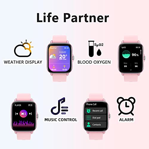 DXPICR [2 Watches] Smart Watch(Call Receive/Dial), Full Touch Screen SmartWatch for Android and iOS Phones Compatible Fitness Tracker with Heart Rate,Sleep,Blood Oxygen,Step Counter