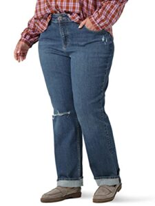 lee women's size mid rise boyfriend jean, standout dx, 22 plus