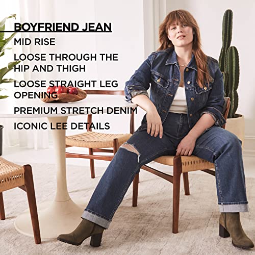 Lee Women's Size Mid Rise Boyfriend Jean, Standout DX, 22 Plus