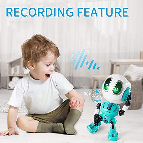 Two Rechargeable Talking Robots for Kids - Repeating Talking Robot Toys Interactive Educational with Sound & Touch Sensitive Led Eyes, Flexible Metal Body, for 3 4 5 Year Old Boys Girls Birthday Gift