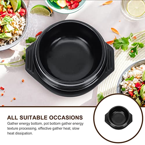 Vaguelly Korean Dolsot Stone Bowl, Korean Bibimbap Bowl Soup Bowl Korean Cooking Pot with Tray, Traditional Korean Cookware for Gas Stovetop, Dishwasher Safe, 500mL