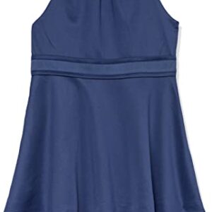 Calvin Klein Girls' Sleeveless Party Dress, Fit and Flare Silhouette, Round Neckline & Back Zip Closure, Blue/Scuba, 12