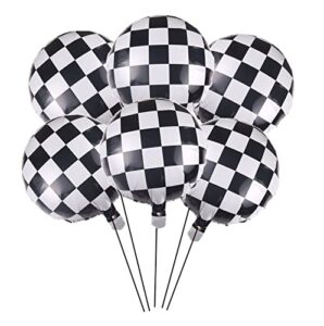 lyst 6pcs checkerboard balloon aluminum foil balloon 18inch black white checkered balloon for racing themed party