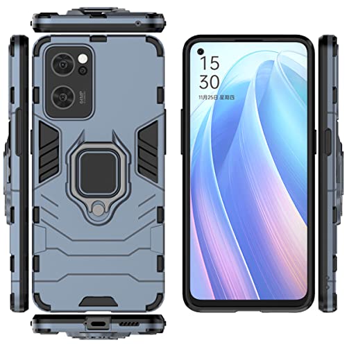 Kukoufey Case for Oppo Find X5 Lite Case Cover,Bracket Shell Case for Oppo Find X5 Lite CPH2371 / Reno 7 5G CPH2371 Case Blue