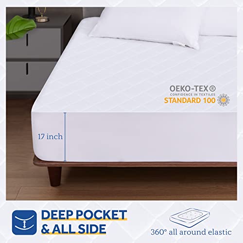 Sealy 3M Scotchgard Heated Mattress Pad | Quilted Cotton Electric Bed Warmer with 10 Heat Setting Dual Controller | 1-12 Hours Auto Shut Off | 17" Deep All Around Elastic Pocket, Cal King