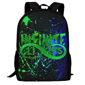 dhcute casual backpack infinite_eyes_lists large capacity schoolbag shoulders bag daypack for adults and children