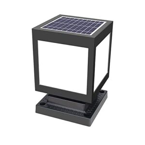 czlzy solar led post light simple modern aluminum square pillar lamp outdoor patio fence column light waterproof ip54 villa gate base light lawn landscape light