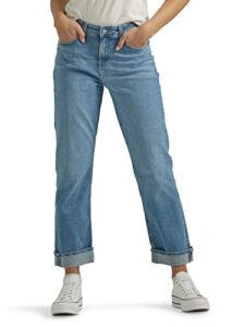 lee women's mid rise boyfriend jean, home laundered, 12