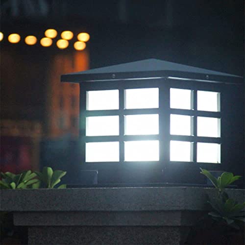 CZLZY Vintage Style E27 Pillar Lamp Aluminum Square Column Light Outdoor Post Light Fixtures Waterproof IP54 Acrylic Lamp Shade Villa Courtyard Fence Wall Base Landscape Light