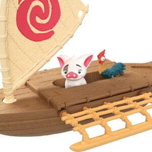 Mattel Disney Princess Moana Small Doll & Boat Playset with Floating Boat Vehicle & 2 Character Friends, from Disney Movie