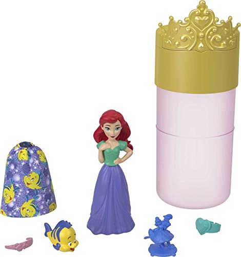 Mattel Disney Princess Small Doll Royal Color Reveal with 6 Surprises Including 1 Character Figure and 4 Accessories (Dolls May Vary)