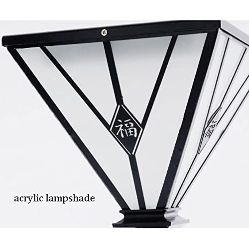 CZLZY Creative Personality Iron Art Column Light Solar Pillar Lamp Outdoor Waterproof Post Light LED Light Source Acrylic Lampshade Villa Garden Gate Landscape Light