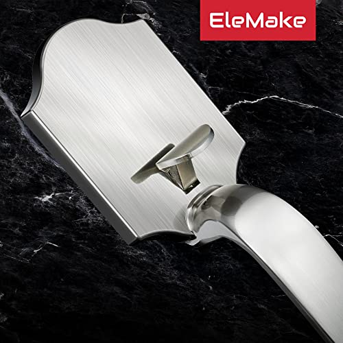 Elemake Front Door Handle - Front Door Lock Exterior/Interior Front Entry Handleset with Door Knob, Heavy Duty Keyless Entry Door Handle, Brushed Nickel Plating