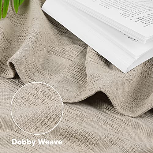 Utopia Bedding 100% Cotton Blanket (King Size - 90x108 Inches) 350GSM Lightweight Thermal Blanket, Soft Breathable Blanket for All Seasons (Khaki)