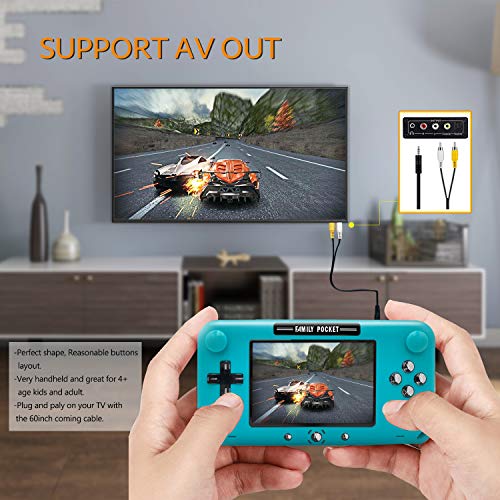 Handheld Games Console with 500 Games, 4 Inch Screen Retro Video Games Player Support AV Output, Rechargeable Electronic Games Gift for Kids Adults