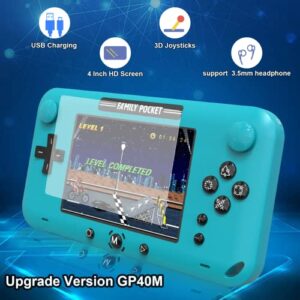 Handheld Games Console with 500 Games, 4 Inch Screen Retro Video Games Player Support AV Output, Rechargeable Electronic Games Gift for Kids Adults