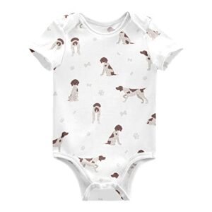 vvfelixl baby girls' bodysuits german shorthaired pointer short sleeve cotton baby clothes for girls 0-3 months puppy