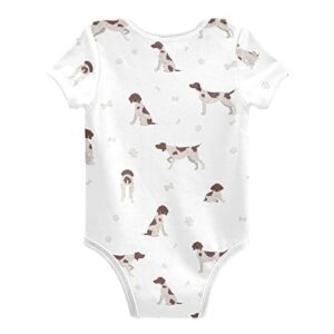 vvfelixl Baby Girls' Bodysuits German Shorthaired Pointer Short Sleeve Cotton Baby Clothes For Girls 0-3 Months Puppy