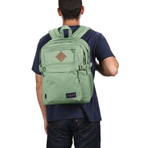 JanSport Main Campus FX Backpack - Travel, or Work Bookbag w 15-Inch Laptop Pack with Leather Trims, Loden Frost