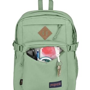 JanSport Main Campus FX Backpack - Travel, or Work Bookbag w 15-Inch Laptop Pack with Leather Trims, Loden Frost