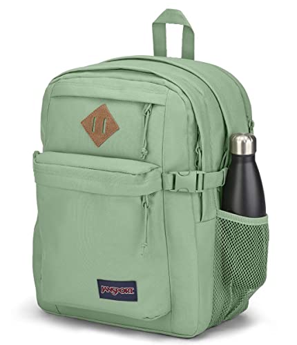 JanSport Main Campus FX Backpack - Travel, or Work Bookbag w 15-Inch Laptop Pack with Leather Trims, Loden Frost