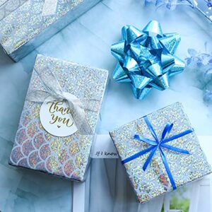 LeZakaa Silver Holographic Wrapping Paper - Mini Roll - Scales Print for Birthday, Holiday, Christmas - 17 17.32 Inch x 32.8 Feet (46.25 sq.ft.)