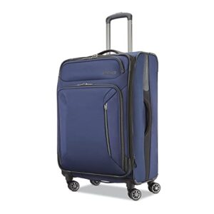 AMERICAN TOURISTER Zoom Softside Luggage with Spinner Wheels (Navy, 2PC SET (25/28))