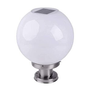 czlzy outdoor solar globe column light creative acrylic landscape light waterproof pillar lamp villa garden post lantern lawn street lamp e27 pole lamp