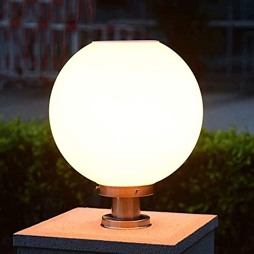 CZLZY Outdoor Solar Globe Column Light Creative Acrylic Landscape Light Waterproof Pillar Lamp Villa Garden Post Lantern Lawn Street Lamp E27 Pole Lamp