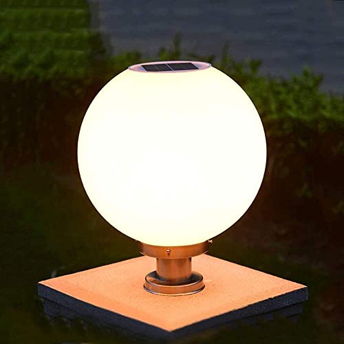 CZLZY Outdoor Solar Globe Column Light Creative Acrylic Landscape Light Waterproof Pillar Lamp Villa Garden Post Lantern Lawn Street Lamp E27 Pole Lamp