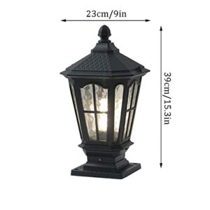 CZLZY Retro European Style E27 Pillar Lamp Creative Simple Aluminum Column Light Outdoor Waterproof Post Light Glass Lampshade Villa Garden Decoration Landscape Light Lawn Light