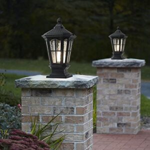 CZLZY Retro European Style E27 Pillar Lamp Creative Simple Aluminum Column Light Outdoor Waterproof Post Light Glass Lampshade Villa Garden Decoration Landscape Light Lawn Light