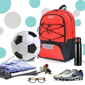 WOLT | Youth Soccer Bag - Soccer Backpack & Bags for Basketball, Volleyball & Football Sports, Includes Separate Cleat Shoe and Ball Compartment, fit to Youth & Adult (Red)