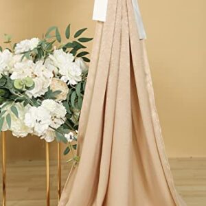 Cytdkve 2 Panels 4.8 Feet x 10 Feet Beige Velvet-Like Wedding Backdrop Curtain Drapes, Silky Soft Window Curtains Panels for Wedding Ceremony Birthday Party Decorations