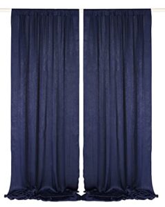 cytdkve 2 panels 4.8 feet x 10 feet navy blue velvet-like wedding backdrop curtain drapes, silky soft window curtains panels for wedding ceremony birthday party decorations