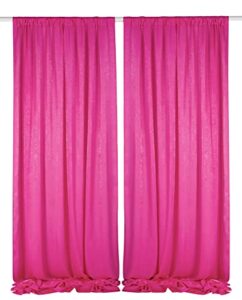 cytdkve 2 panels 4.8 feet x 10 feet fushia velvet-like wedding backdrop curtain drapes, silky soft window curtains panels for wedding ceremony birthday party decorations