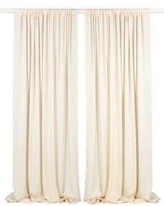 cytdkve 2 panels 4.8 feet x 10 feet butter cream velvet-like wedding backdrop curtain drapes, silky soft window curtains panels for wedding ceremony birthday party decorations